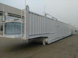 China Semi-remolque de transporte de automóviles Fuwa con protección lateral de hierro y protección lateral de lonas for sale