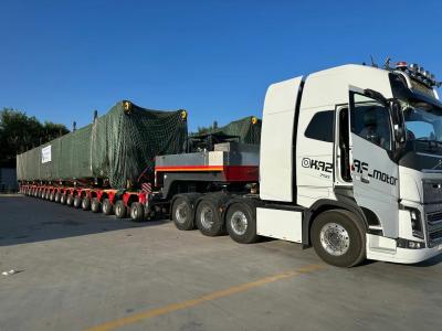 China The 12-axle modular trailer with hydraulic steering can transport extra-long and extra-heavy cargo for sale
