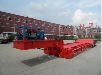 China 90-120t Load Capacity Low Bed Semi Trailer with Jost Kingpin and Steel Material for Heavy Duty Transportation Solutions zu verkaufen