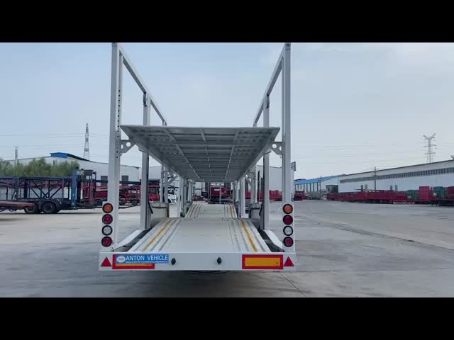 Auto-dépôt double-couchage remorqueur voiture camion de transport semi-remorque avec suspension pneumatique