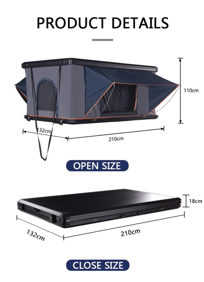 Camping Aluminum 4 Person Outdoor Rooftop Roof Top Car Tent Triangle ...