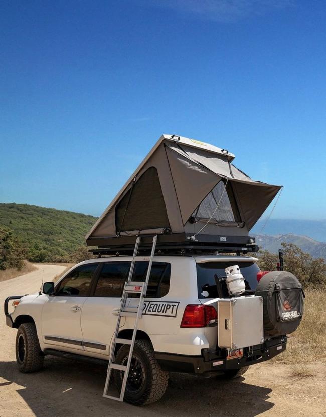 Car Rooftop Tent 4 Person Camping Aluminum Hard Shell Triangle Tents ...