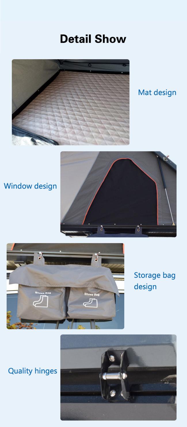 Car Rooftop Tent 4 Person Camping Aluminum Hard Shell Triangle Tents ...