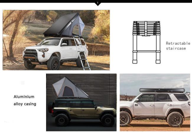 Camping Aluminum 4 Person Roof Top Tent Car Rooftop Tent Triangle Hard ...