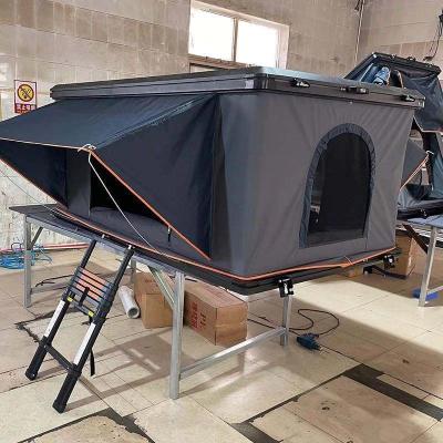 China Factory 3-Person Outdoor Camping Aluminum Car Tent with Ladder Hard Shell and Diagonal Bracing for Rooftop and 4x4 Offroad for sale
