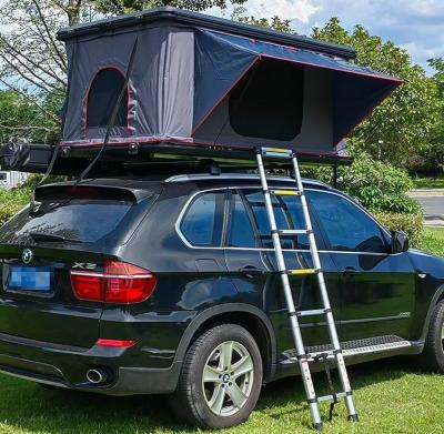 China 2025 Camping Aluminum 3 Person Outdoor Hiking Rooftop Roof Top Car Tent Triangle Clamshell Hard Shell Top Roof Tent for sale