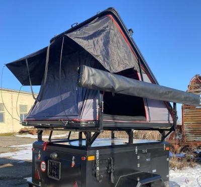 China Manufacturer Sale New Style 4 Person Car Roof Top Tent Dachzelt Aluminum Hard Shell Triangle Clamshell Triangle Car Rooftop Tent for sale