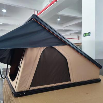 China Outdoor Camping Triangle Waterproof Car Rooftop Tent Hard Clamshell 4 Person Aluminum Car Truck Camping Roof Top Tent Hard Shell for sale
