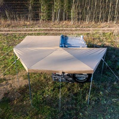 China Free Standing 270 Degree Rooftop Umbrella Tent Car Side Passenger Awning Camping Car Foxwing Made of Oxford Fabric for sale