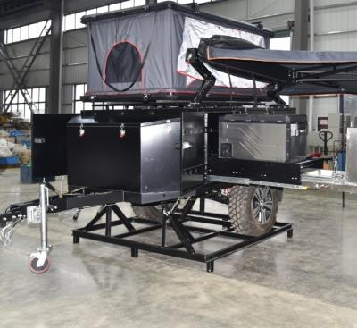 China Luxury 4x4 Mini RV Trailer Small Outdoor Self-Driving Camper with Wilderness Tent for Off-Road Travel for sale