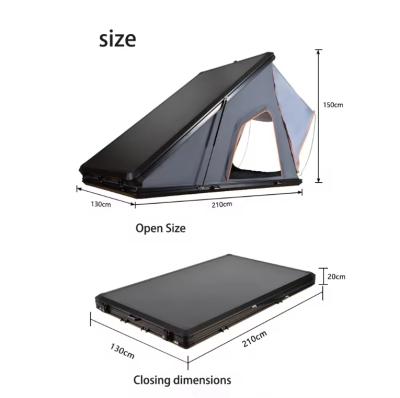 China New 3-Person Camping Aluminum Tent for Outdoor Hiking and Rooftop Car Roof Waterproof Triangle Clamshell Hard Shell Top Tent for sale