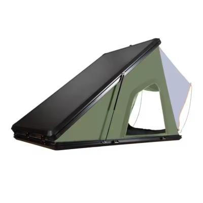 China 2025 Waterproof Aluminum 3-Person Rooftop Car Tent Outdoor Hiking Roof Top Triangle Clamshell Hard Shell Tent for sale