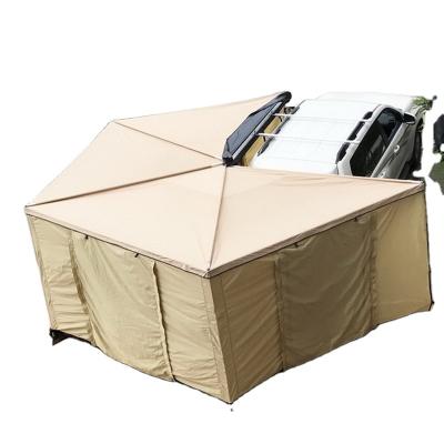 China 270 Free Standing Outdoor Car Awning Retractable Sunshade for 4x4 4WD SUV with LED Made of Oxford Fabric for Camping Accessories for sale