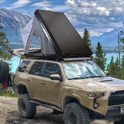 China Triangle roof tent suitable for various vehicle models hydraulic aluminum alloy support rod aluminum alloy shell roof tent for sale