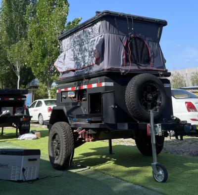 China Caravan Trailer Mini Teardrop Trailer Camper   Hot Sale Small Off Road Teardrop Caravan Camping Travel Trailer With Tent for sale