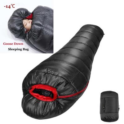 China Sleeping Bag Feather 4 Seasons Lightweight Portable Waterproof Camping White Goose Down Mummy Sleeping Bag Compression Sack for sale