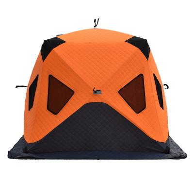 China Outdoor Camp Sauna Tent Portable Pop up Ice Fishing Tent Square Hiking Insulated Camping Ice Cube Winter Fishing Tent for sale