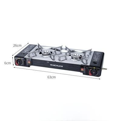 China Wholesale New Dual Fuel Propane & Butane Portable Outdoor Camping Gas Stove and Heater 2 in 1 Double Burner Gas Stove for sale