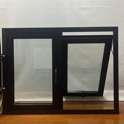 China Waterdicht Weerbestendige Aluminium Slat Window Awning Zwart Aluminium Frame Awning Windows for sale