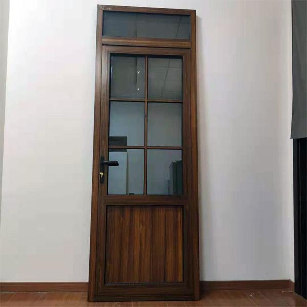 Quality Wood Grain Color Aluminium Hinged Doors Customized Exterior Hinges Doors 5mm for sale