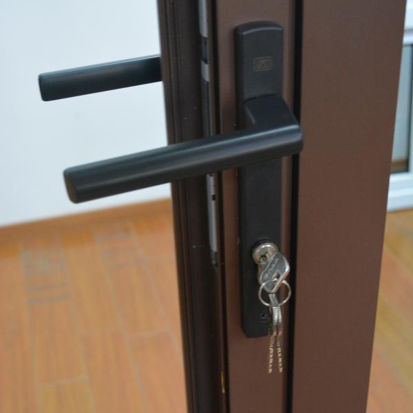 Quality Double Glass Aluminum Folding Doors Windproof Weatherstripping Weatherproof for sale