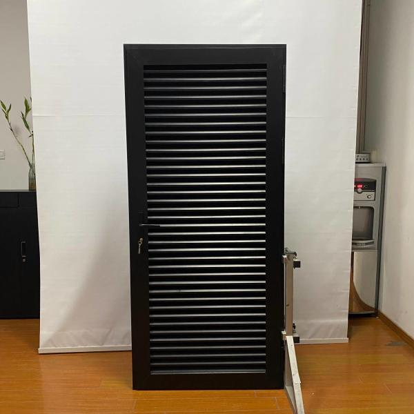Quality Lock System Customized Aluminium Double Hinged Doors Aluminum Blade Shutter Door for sale