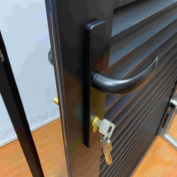 Quality Lock System Customized Aluminium Double Hinged Doors Aluminum Blade Shutter Door for sale