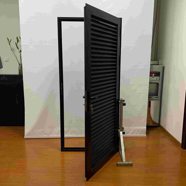 Quality Lock System Customized Aluminium Double Hinged Doors Aluminum Blade Shutter Door for sale