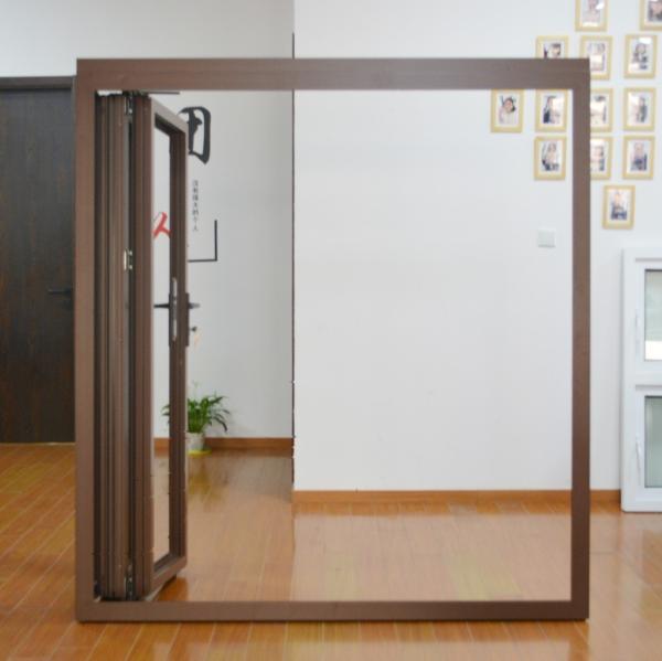 Quality Black Aluminum Folding Doors Low E Glass Waterproof Bifold Doors Black Aluminium for sale