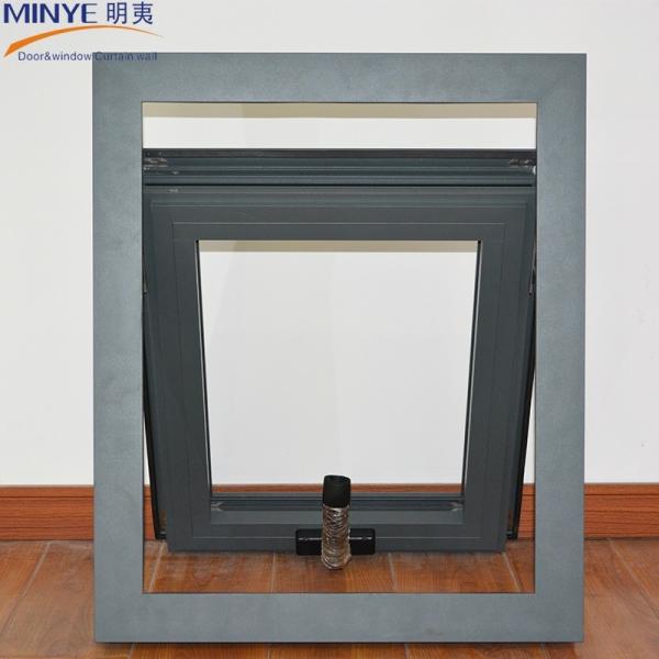 Quality Gray Black Aluminum Double Glazed Windows Multi Locking Aluminum Awning Windows for sale