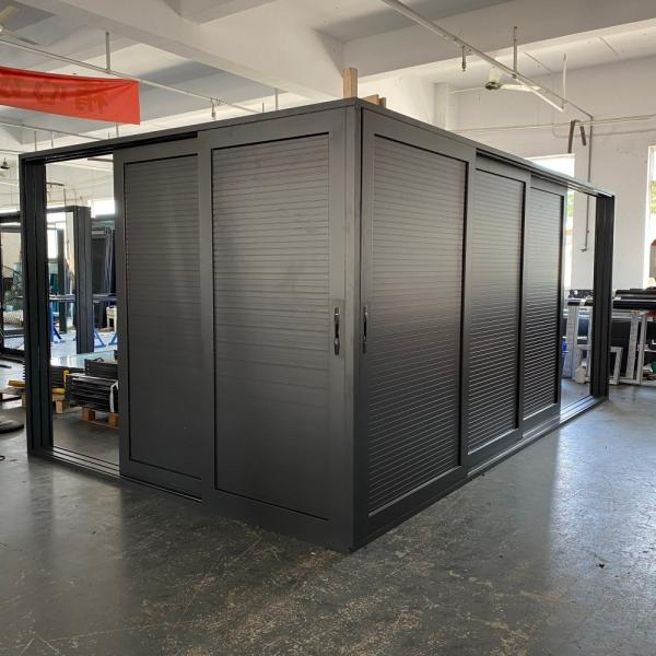 Quality Secure Durable Glass Residential Aluminum Sliding Glass Doors Sound Proof for sale