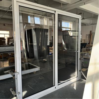 China ruptura térmica de aluminio de vidrio corredero puerta de vidrio manual de doble vidrio templado for sale