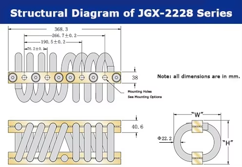 Technical diagram of JGX-2228D-960B Isolator