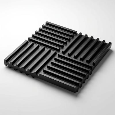 China Hoan 100301 Modular Rubber Vibration Isolation Pads  Tileable Anti-Vibration Waffle Mats for sale