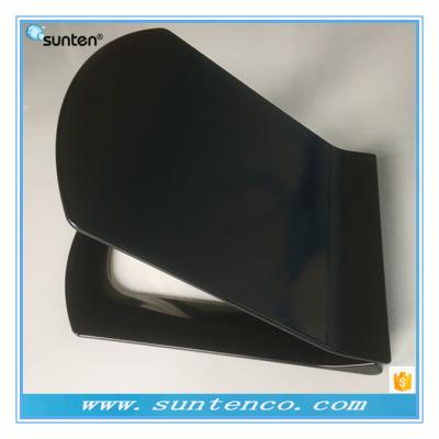 China Xiamen Closed Front Quick Release D Shape Black Toilet Seat Covers for sale