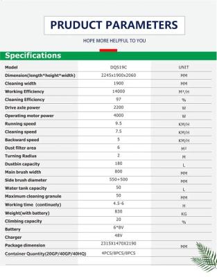Cina Pulizia stradale industriale resa facile con DQS20 Ride On Road Sweeper e Fog Cannon in vendita