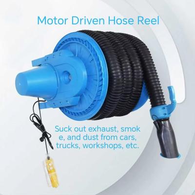 China Auto Rewind Hose Reel Motorized Car Repair Vehicle Exhaust Extraction Exhaust Pipes for sale