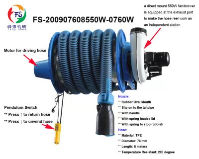 China 8M 10M Motorized Hose Reel 76mm 102mm Air Extraction System for sale