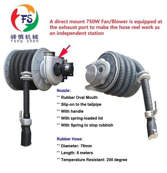 Quality 4m 8m Spring Loaded Water Hose Reel Management Dust Exhaust System for sale