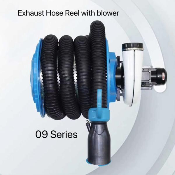 Quality Repair Workshops Spring Driven Hose Reel Exhaust Hose Reel Gas Removal 2000m3/H for sale