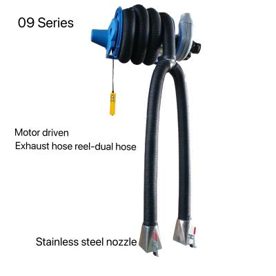 China Two Nozzle Motorized Hose Reel Exhaust Extraction System Repair Garages Industrial Hose Reel for sale