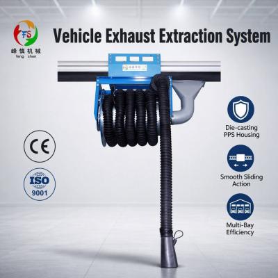 China Industrial Exhaust Sliding Rail Trolley with High Temperature Resistance Multiple Hose Diameters and Semi-Automatic Function for sale
