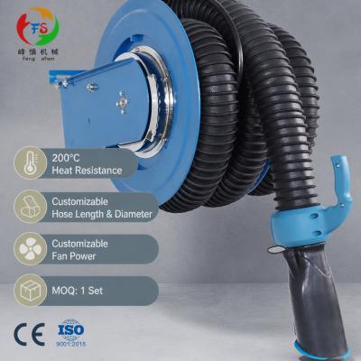 China Steel Plate Exhaust Hose Reel Quick Release Clamp Ring Wide Nozzle Workshop for sale