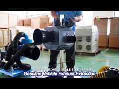heavy-duty portable exhaust extractor with activated carbon filter for vehicle repair