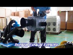 portable exhaust extractor with activated carbon filter mobile fume purification tool for workshops