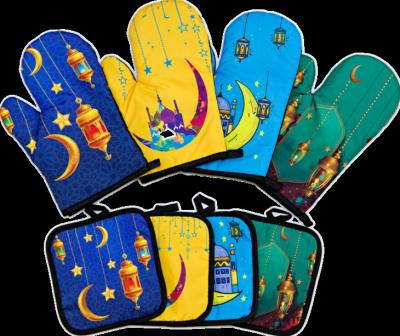 Cina Guanti mezzi costolati di Oven Glove Printed Cotton Oven della cucina 25*15cm in vendita
