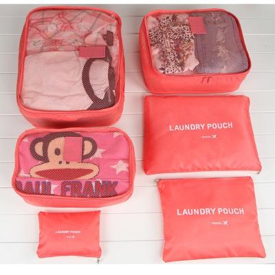 Cina Organizzatore Bag Set 6Pcs di viaggio dell'articolo da toeletta di piegatura del poliestere in vendita
