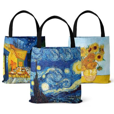 Cina Borsa pieghevole su misura di alta qualità di acquisto di Eco di svago delle donne della borsa di viaggio di Tote Bag Retro Art Fashion della tela di pittura a olio in vendita