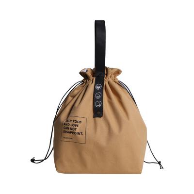Cina Borsa isolata su misura del pranzo del cordone di Bento Bag Wide Opening Canvas in vendita