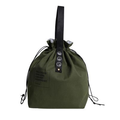 Cina Borsa isolata su misura del pranzo del cordone di Bento Bag Wide Opening Canvas in vendita